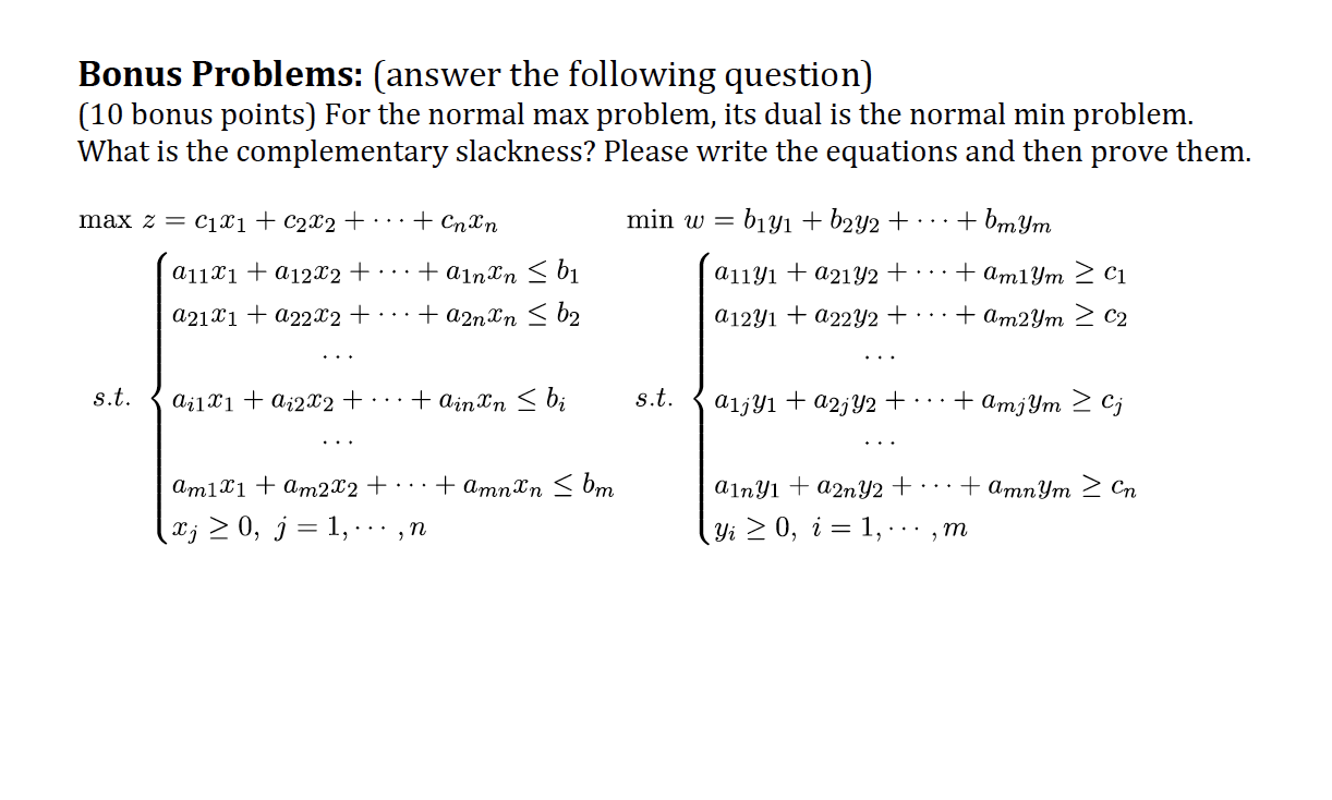 Solved Bonus Problems: (answer the following question) (10 | Chegg.com