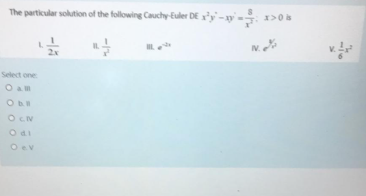 Solved The particular solution of the following Cauchy-Euler | Chegg.com