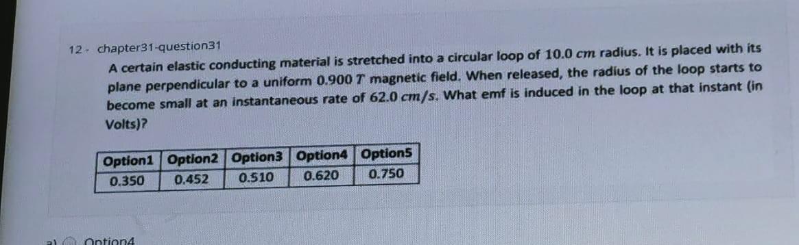 Solved 12. chapter 31-question31 A certain elastic | Chegg.com
