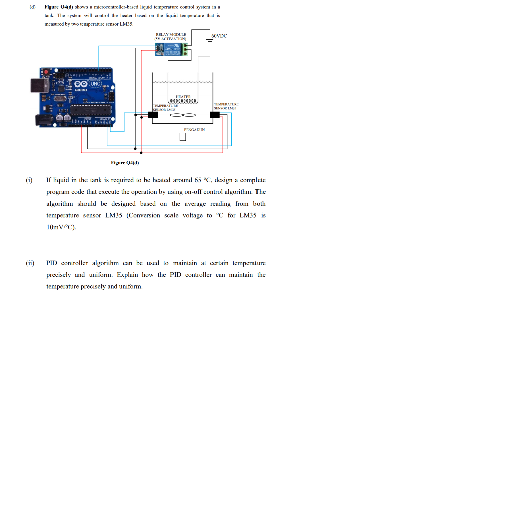 Solved (d) Figure 04(d) shows a microcontroller-based liquid | Chegg.com