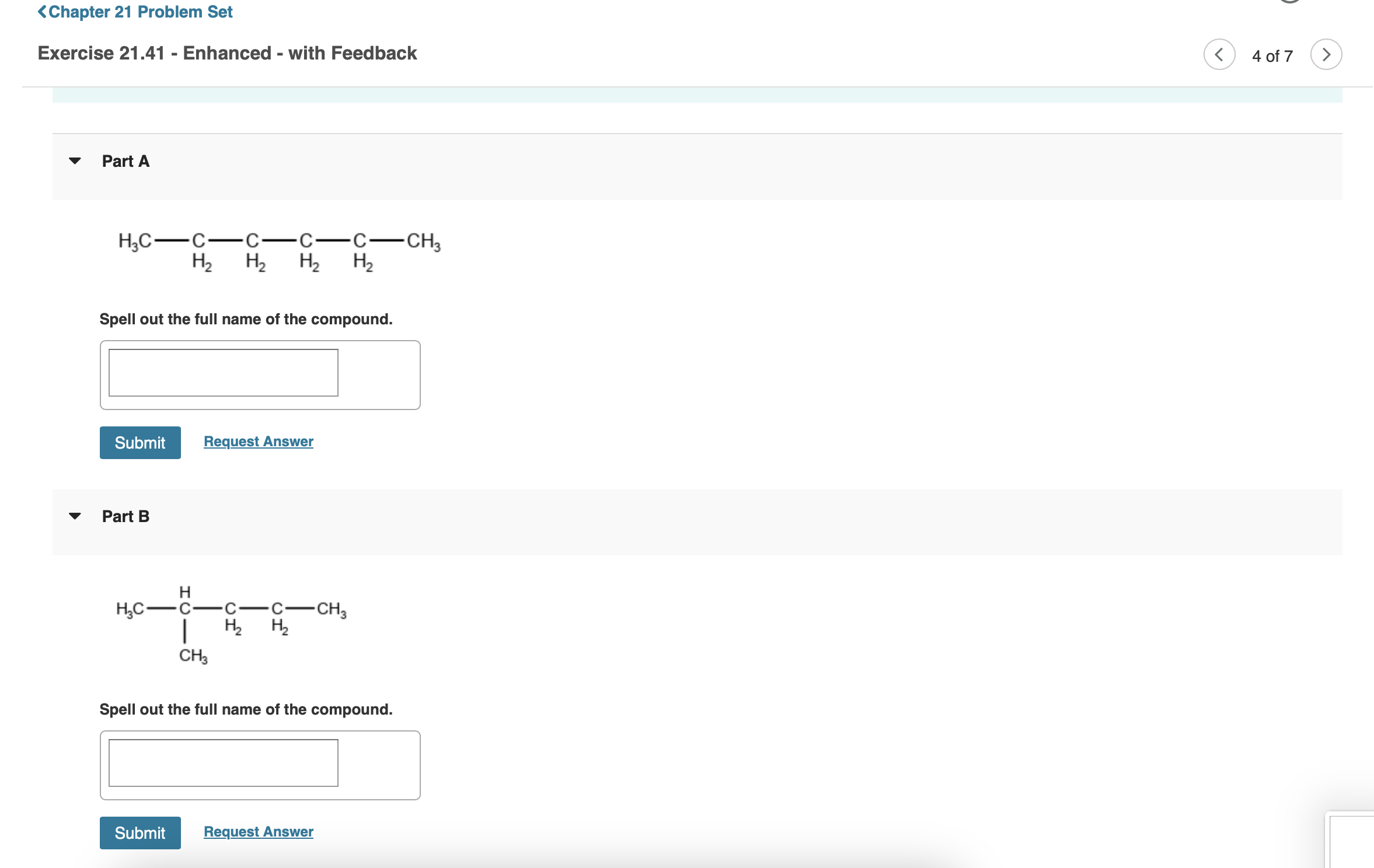 Solved Spell out the full name of the compound. Part B Spell | Chegg.com