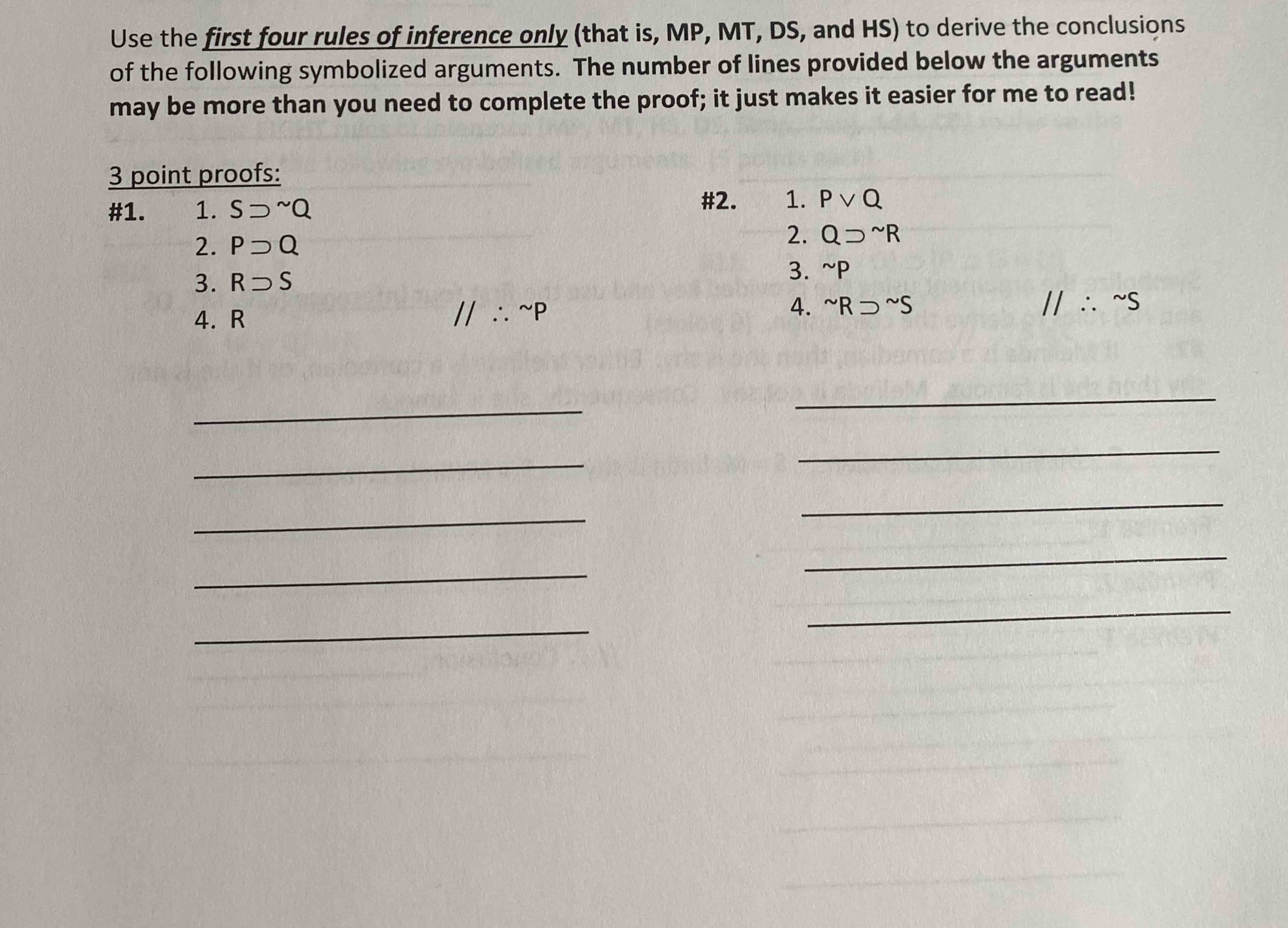 Solved Use the first four rules of inference only (that is, | Chegg.com