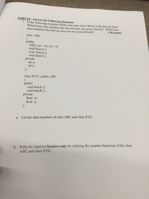 Solved In the following example s the base class? Which is | Chegg.com