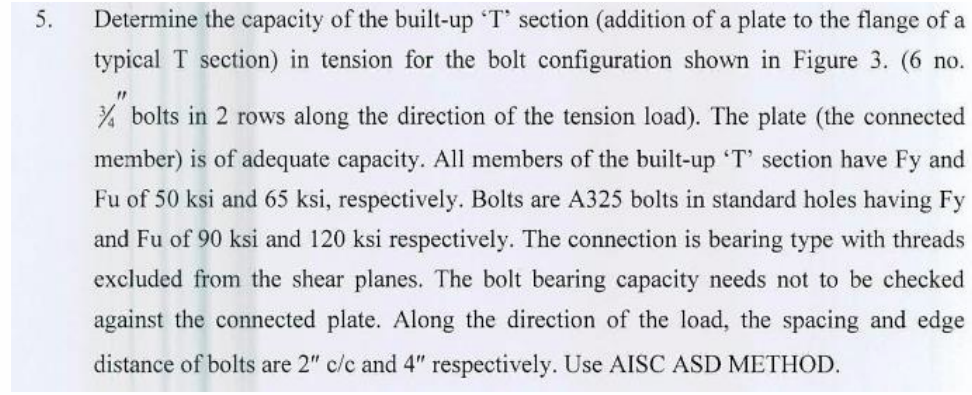 Solved 5. Determine the capacity of the built-up ' T ' | Chegg.com