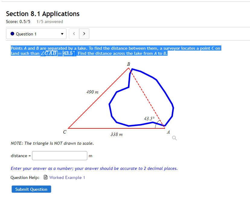 Solved Points A and B are separated by a lake. To find the | Chegg.com