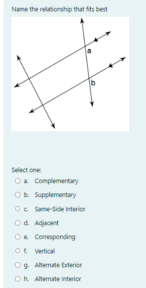 Solved Name the relationship that fits best Select one: a. | Chegg.com