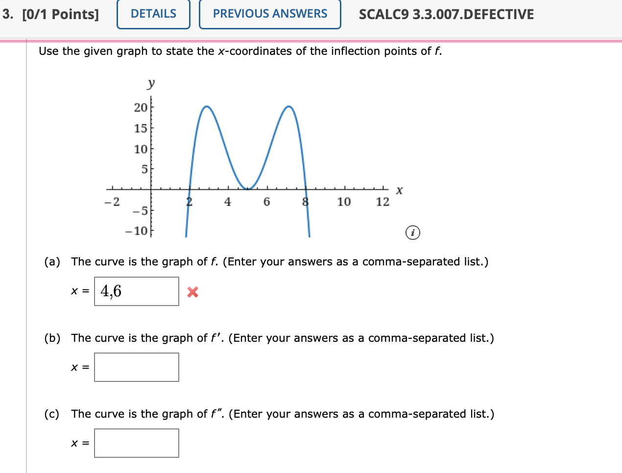 Solved 3. [0/1 Points] DETAILS PREVIOUS ANSWERS SCALC9 | Chegg.com