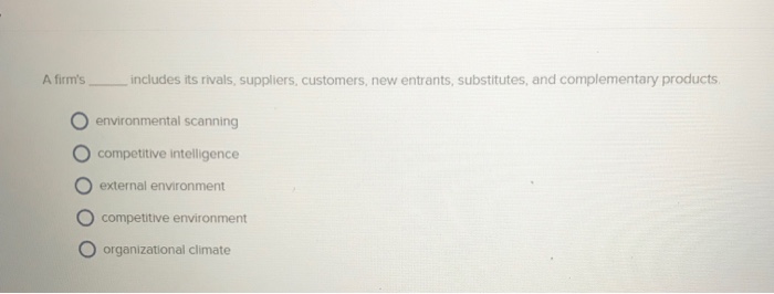 Solved Which of the following is a major component of an | Chegg.com