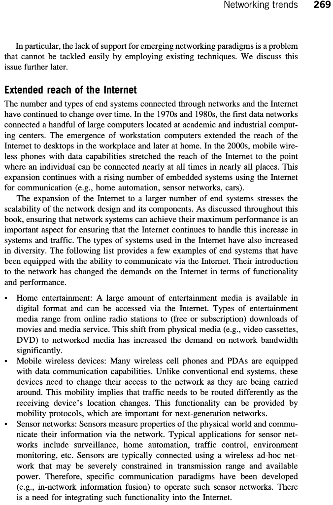 Solved “The lack of support for emerging networking | Chegg.com