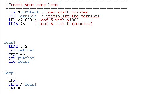 I Am Trying To Write An Hcs12 Assembly Program That 