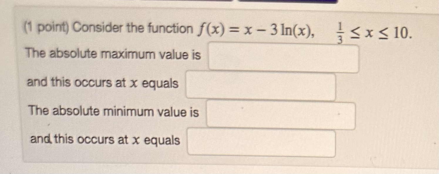(1 ﻿point) ﻿Consider the function | Chegg.com