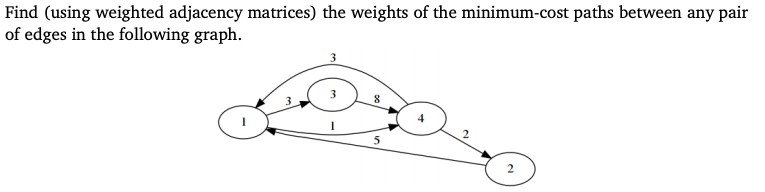 Solved Find (using weighted adjacency matrices) the weights | Chegg.com