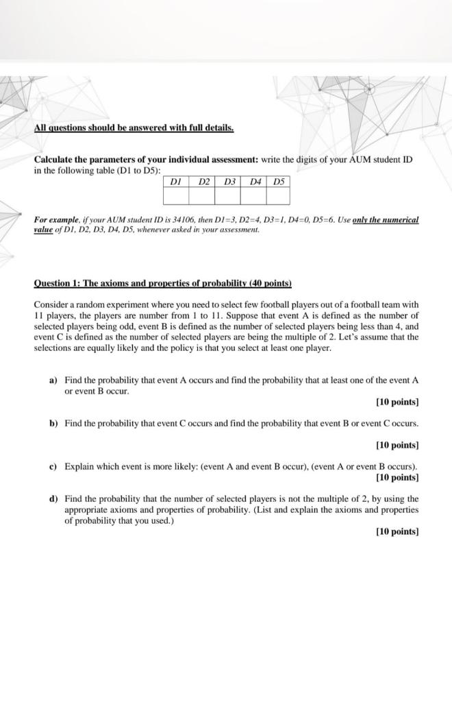 Solved All questions should be answered with full details. | Chegg.com
