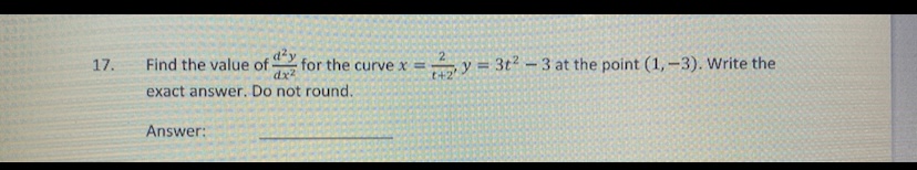 Solved Find the value of d2ydx2 ﻿for the curve | Chegg.com