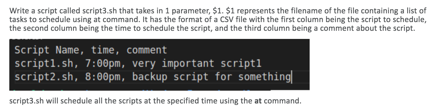 Solved Write a script called script3.sh that takes in 1 | Chegg.com