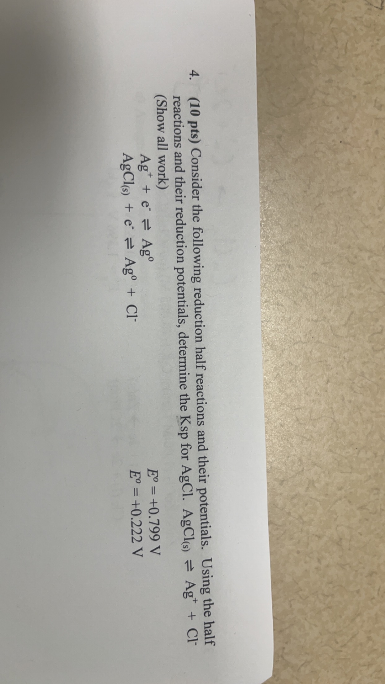 Solved 4 10 Pts Consider The Following Reduction Half
