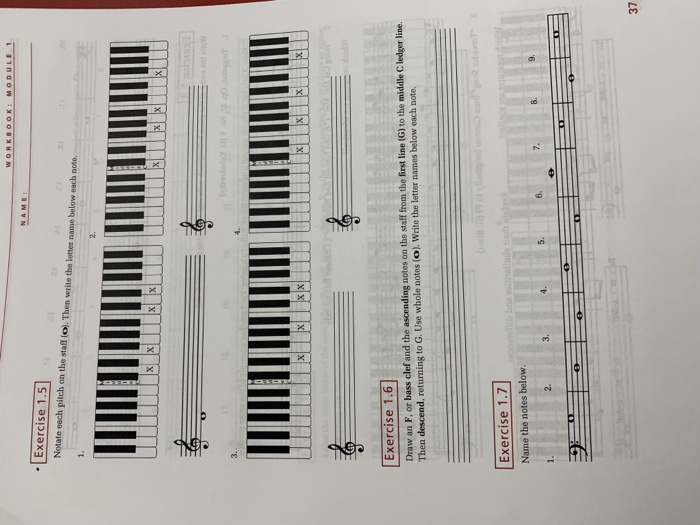 Exercise 1.1 On the staff below, draw a treble clef | Chegg.com