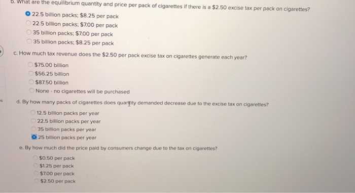 Solved Assume the government taxes packs of cigarettes both | Chegg.com