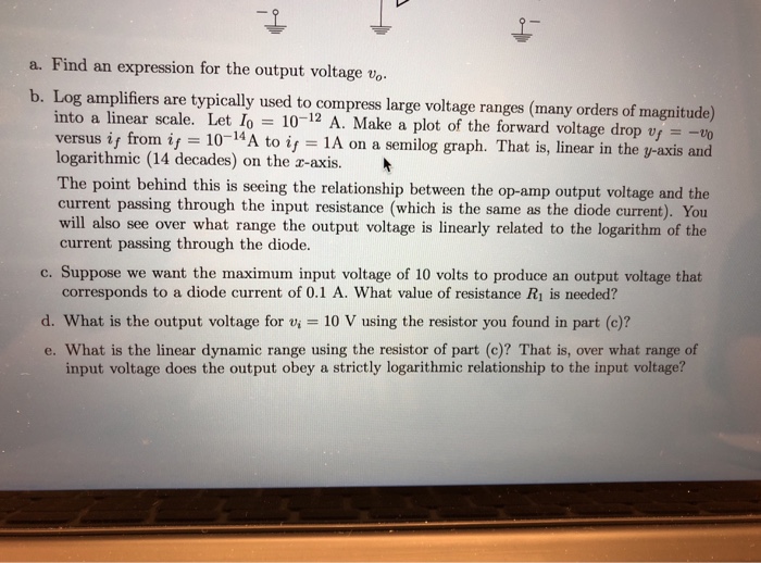 Solved 3. Logarithmic Amplifier: The circuit shown below is | Chegg.com
