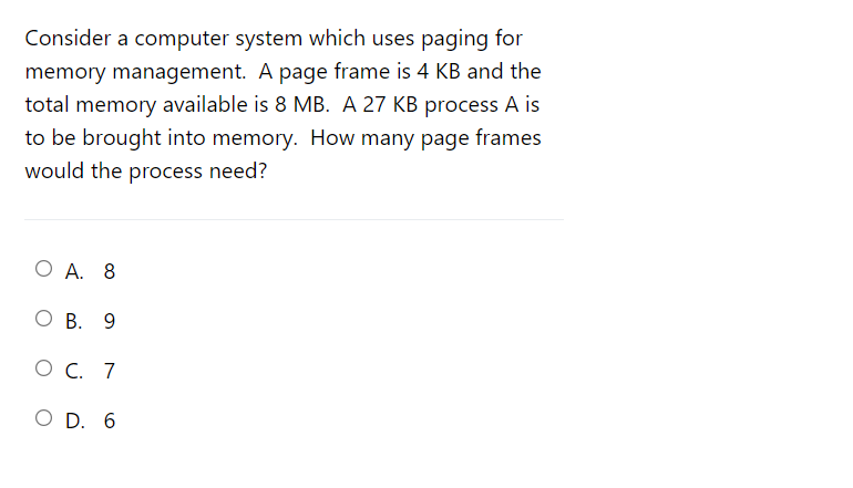Solved Consider a computer system which uses paging for | Chegg.com