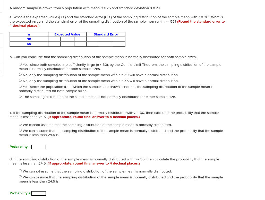 Solved A random sample is drawn from a population with mean | Chegg.com