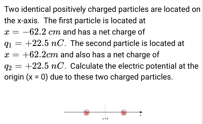 Solved Two identical positively charged particles are | Chegg.com