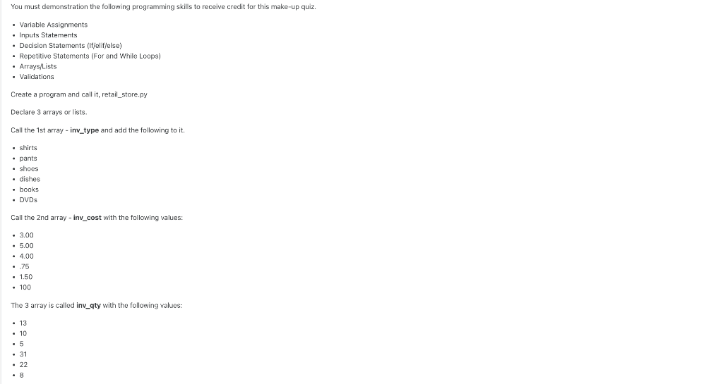 Solved You must demonstration the following programming | Chegg.com