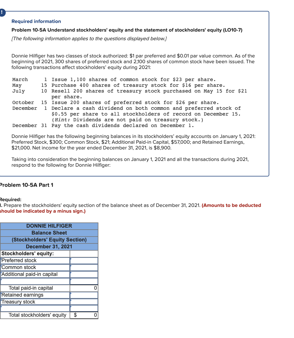 Solved Required information Problem 10-5A Understand | Chegg.com