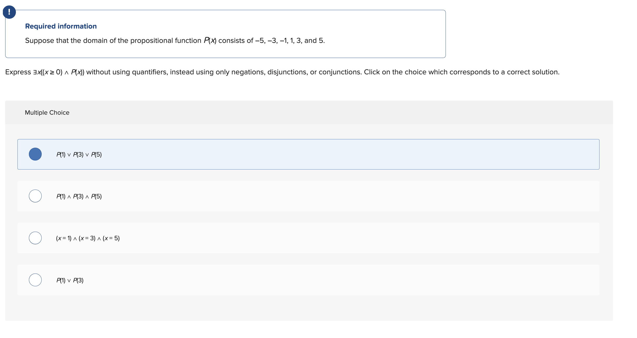 Solved ?Required informationSuppose that the domain of the | Chegg.com