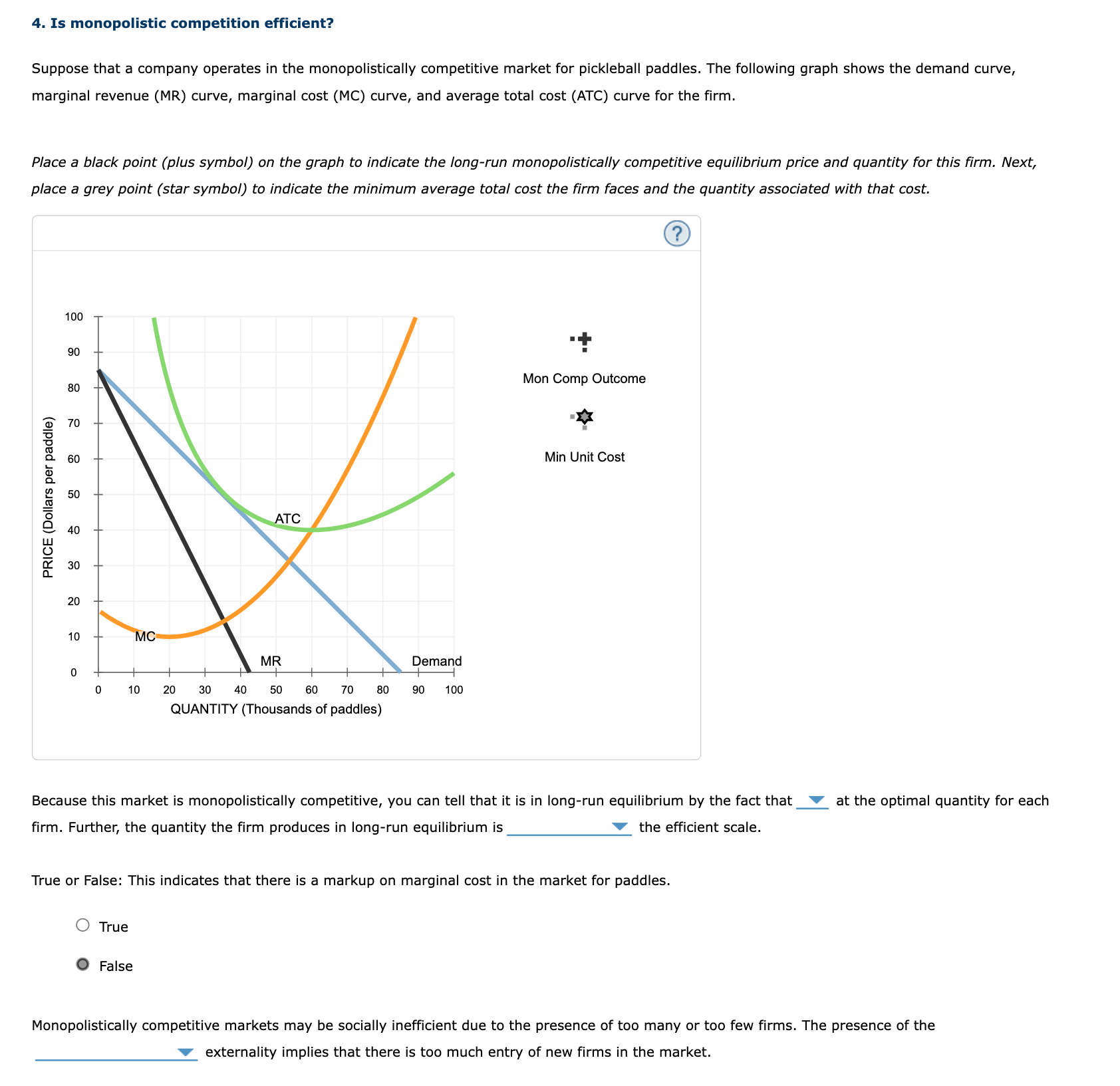 Solved 4. Is monopolistic competition efficient? Suppose | Chegg.com