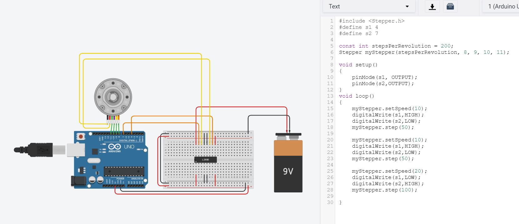 Solved We are supposed to program this stepper motor to turn | Chegg.com
