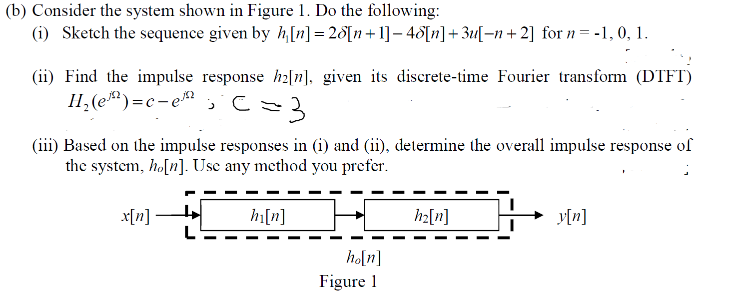 Solved (b) Consider the system shown in Figure 1. Do the | Chegg.com
