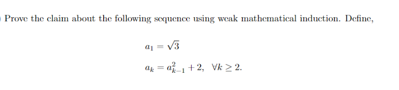Solved Prove the claim about the following sequence using | Chegg.com