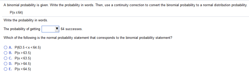 Solved A binomial probability is given. Write the | Chegg.com