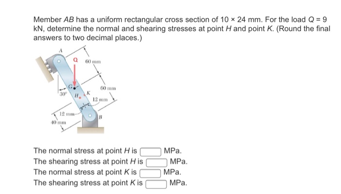 Solved Member Ab Has A Uniform Rectangular Cross Section Of