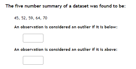 Solved The five number summary of a dataset was found to be: | Chegg.com