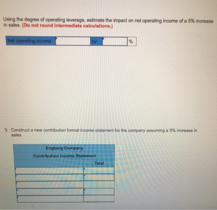 Solved Exercise 5-9 Compute and Use the Degree of Operating | Chegg.com