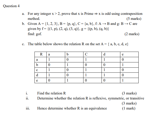 Solved Question 4 a. For any integer x > 2, prove that x is | Chegg.com