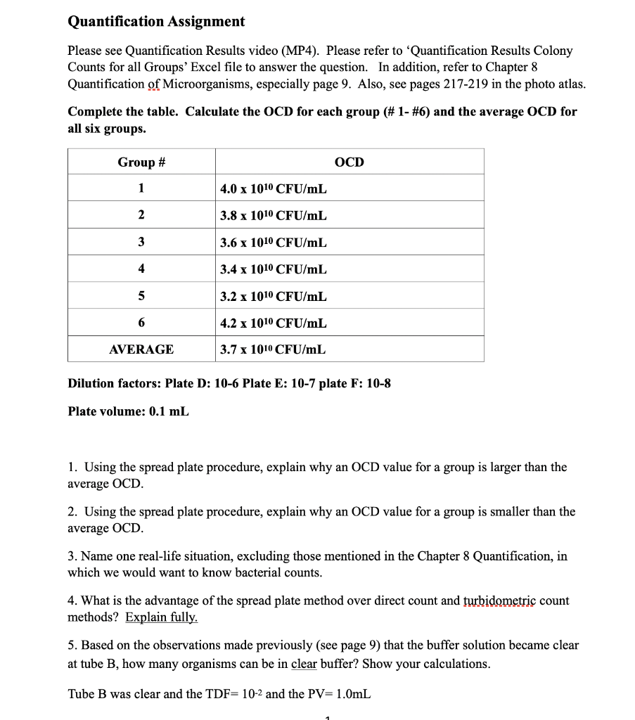 Solved Quantification Assignment Please see Quantification | Chegg.com