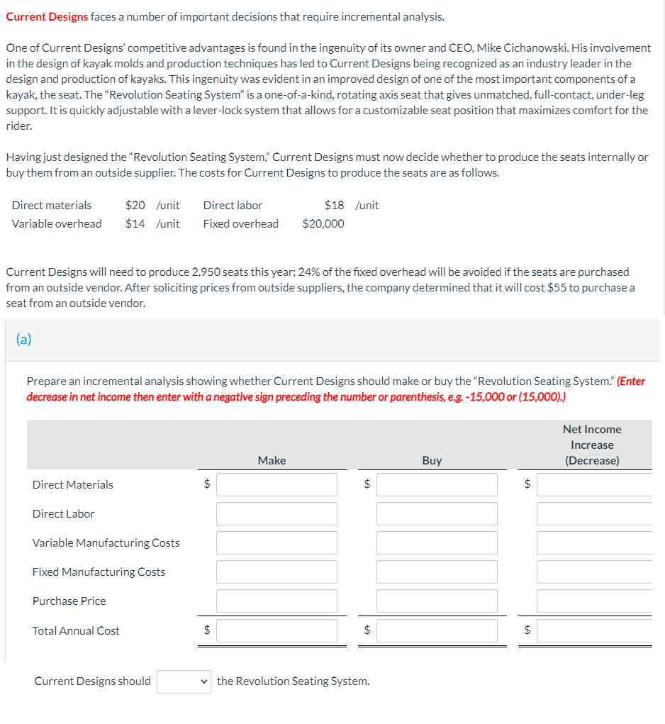 Solved Current Designs faces a number of important decisions | Chegg.com
