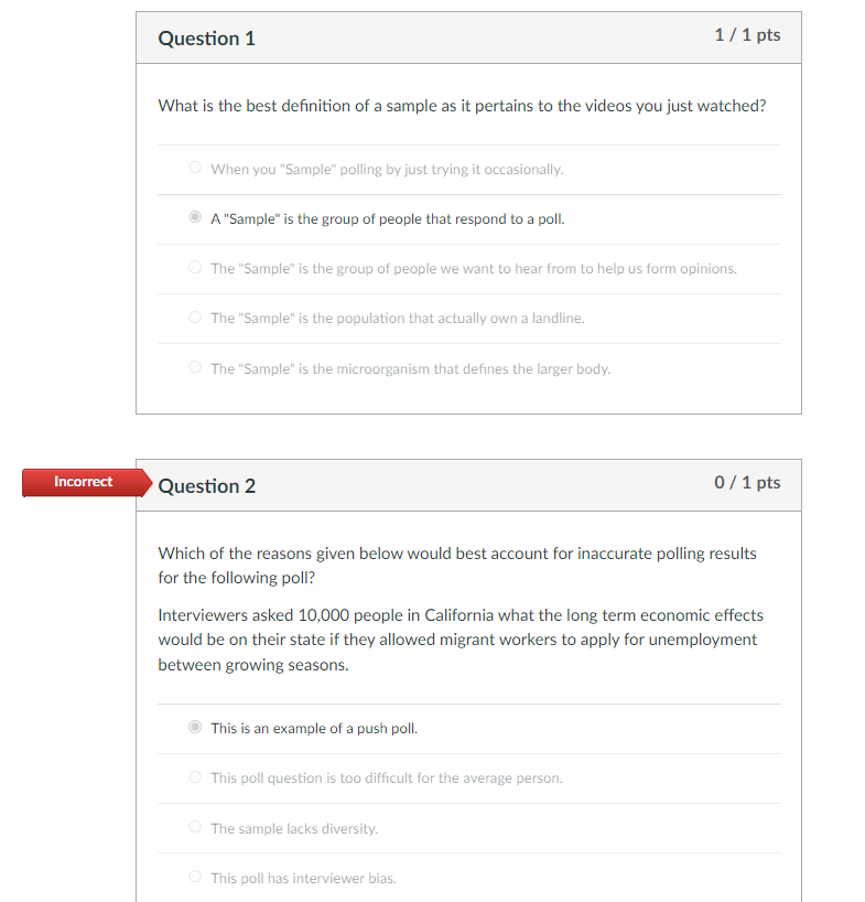 Solved What is the best definition of a sample as it | Chegg.com