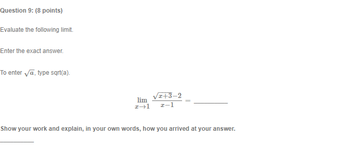 Solved Question 9: (8 ﻿points)Evaluate the following | Chegg.com