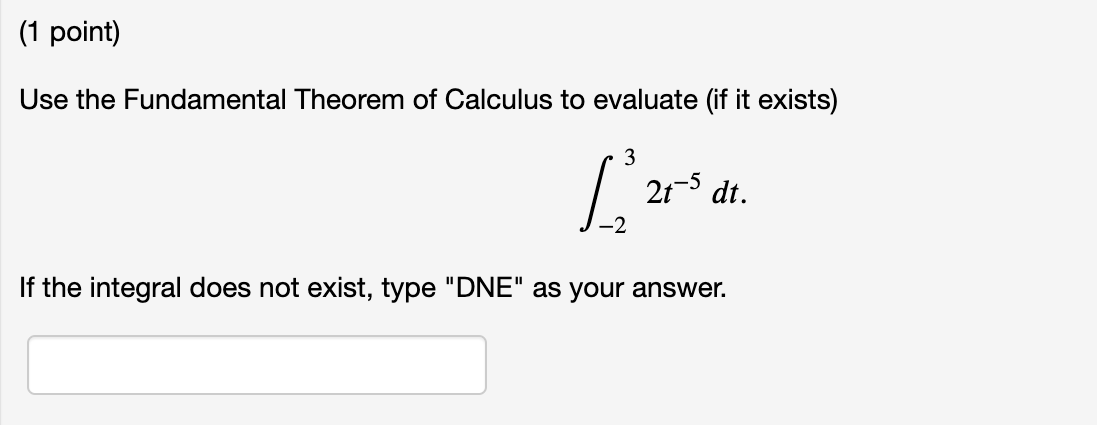 Solved (1 point) Use the Fundamental Theorem of Calculus to | Chegg.com
