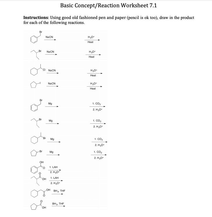 Solved Basic Concept/Reaction Worksheet 7.1 Instructions: | Chegg.com