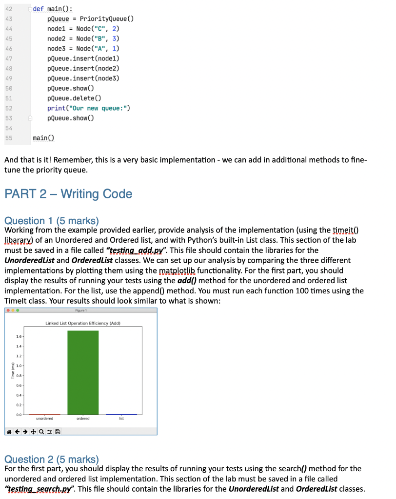 Lab 03 – Algorithm Analysis for queues, stacks, lists | Chegg.com