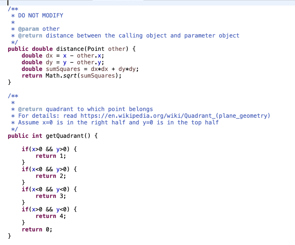 Solved * public class Polygon { public Point[] points; /** * | Chegg.com