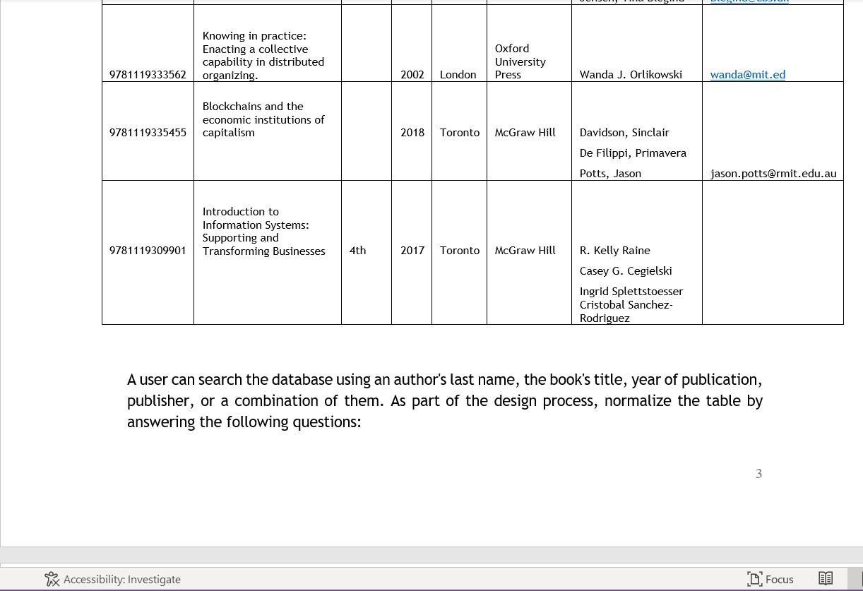 Solved Part 2: Normalization – 10 marks Explain the purpose | Chegg.com