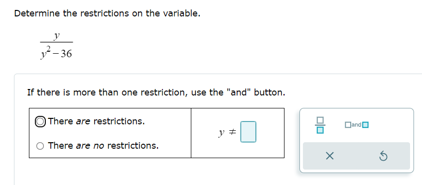 Solved Determine the real-valued restrictions on the | Chegg.com