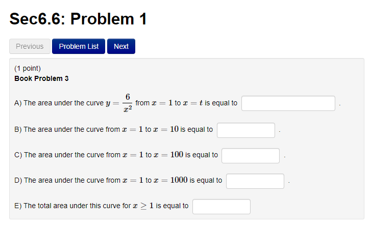 Solved Sec6.6: Problem 1 Previous Problem List Next (1 | Chegg.com