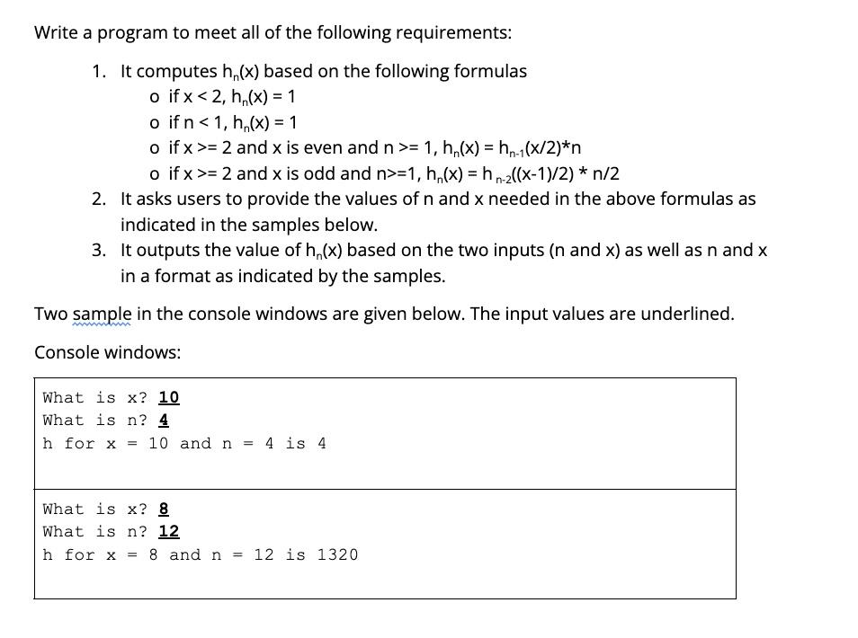 Solved Write a program to meet all of the following | Chegg.com